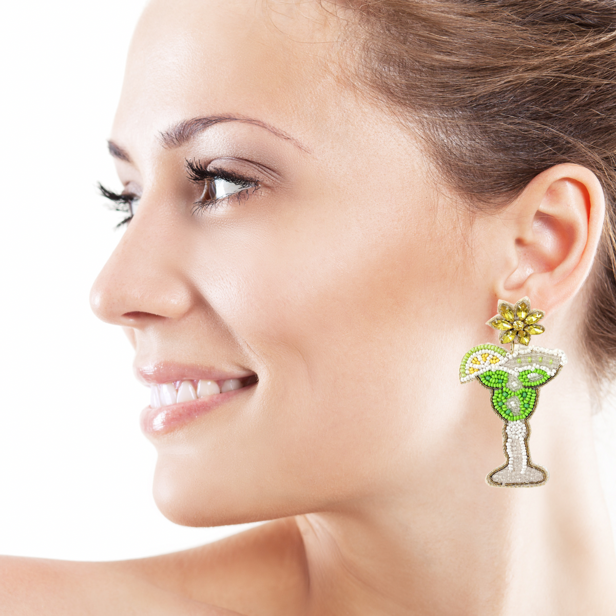 Margarita Beaded Earrings Lightweight Earrings Cocktail Bead Earrings