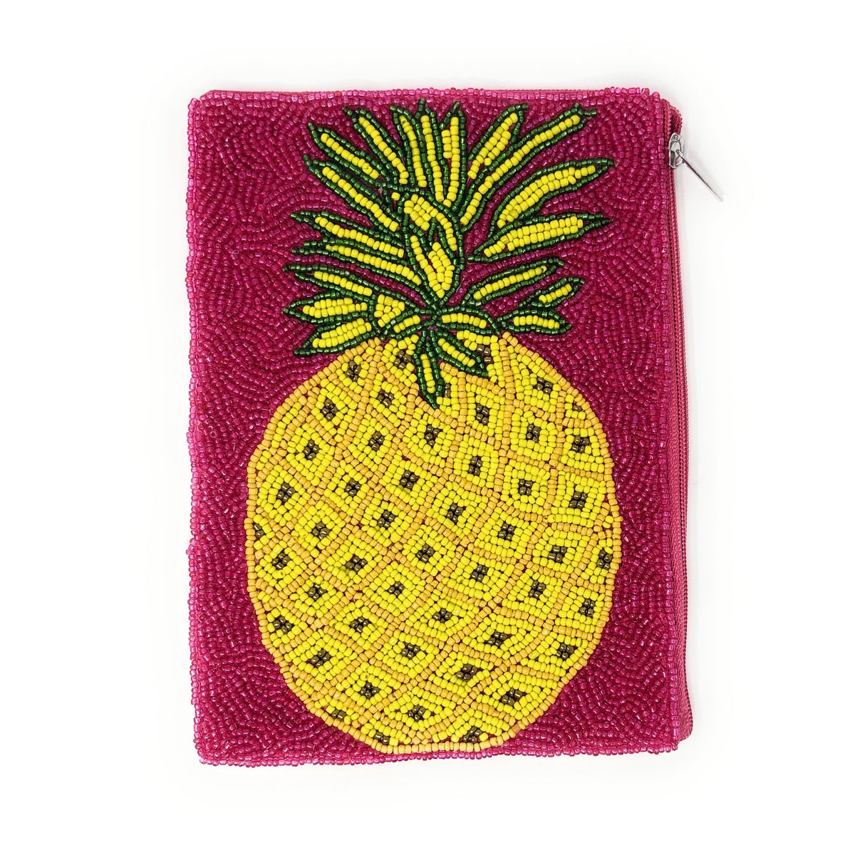 Pineapple Beaded Pouch | Twine and Love | Cosmetic Bag Hand Beaded ...