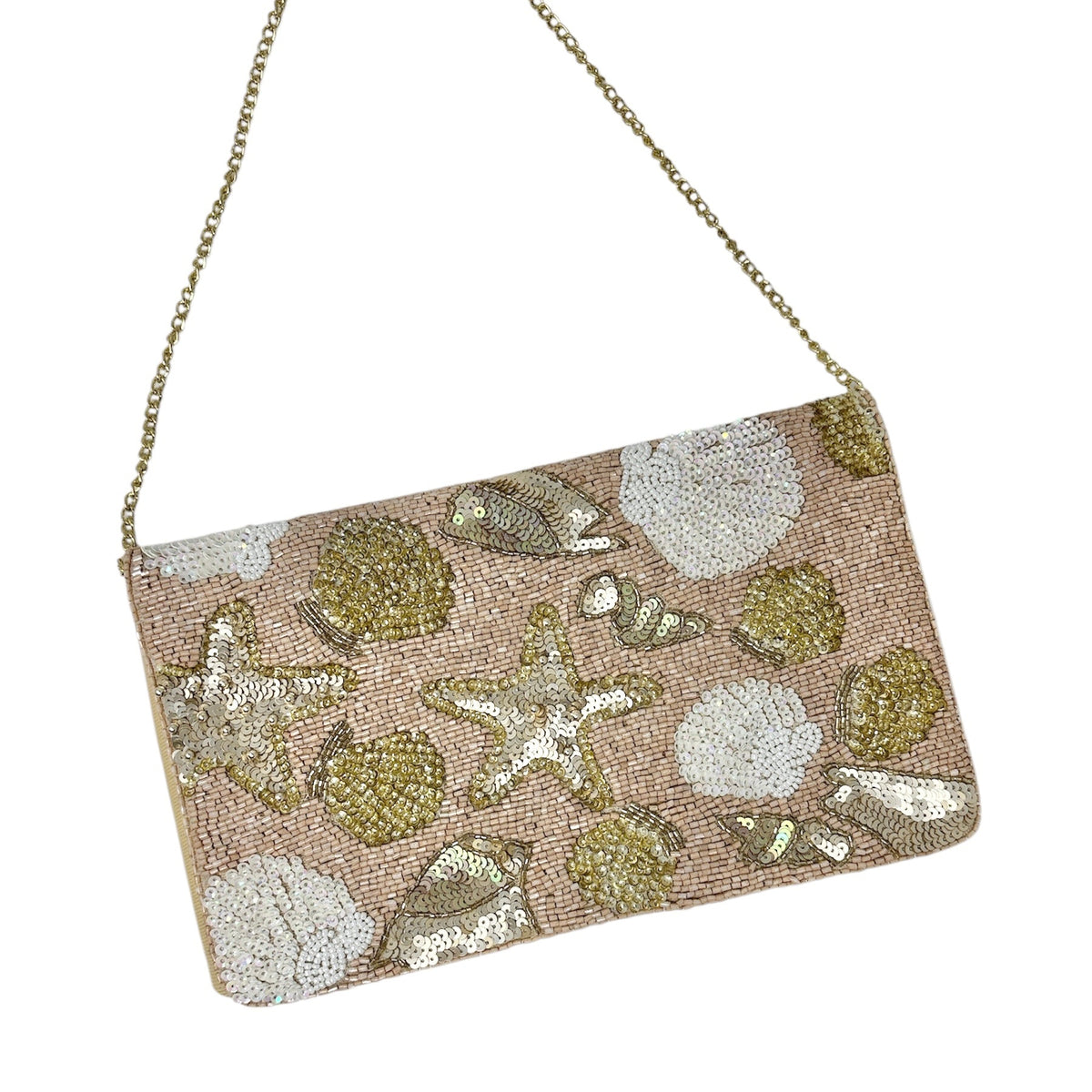 Twine and Love | Hand Beaded Seashell Clutch Purse | Handcrafted ...