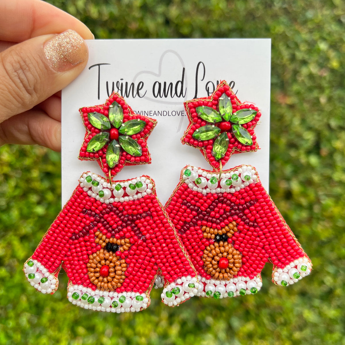 Ugly Sweater Beaded Earrings Christmas Beaded Earrings Holiday Earrings