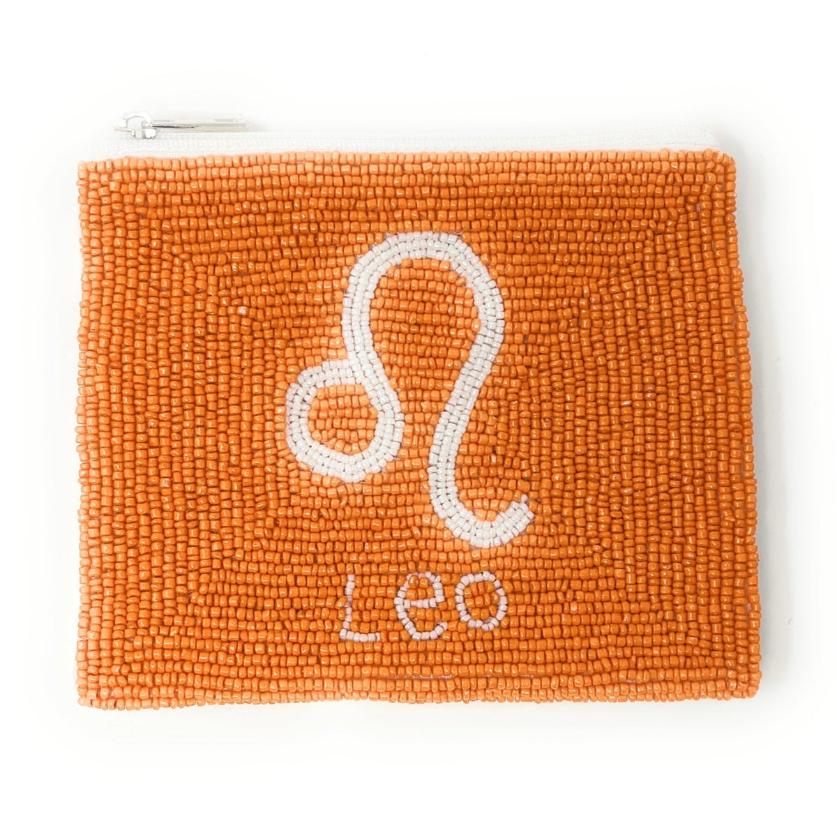 Leo Beaded Coin Purse, Beaded Coin Pouch, Handmade Beaded Purse