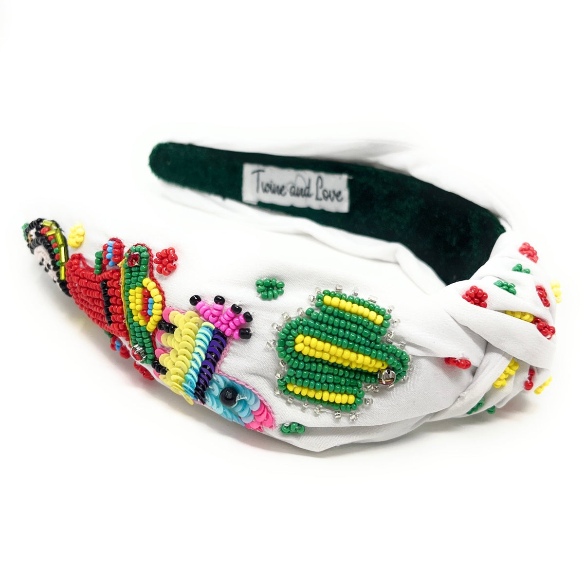 Twine and Love | Cinco de Mayo Beaded Knot Headband | Handmade Headbands