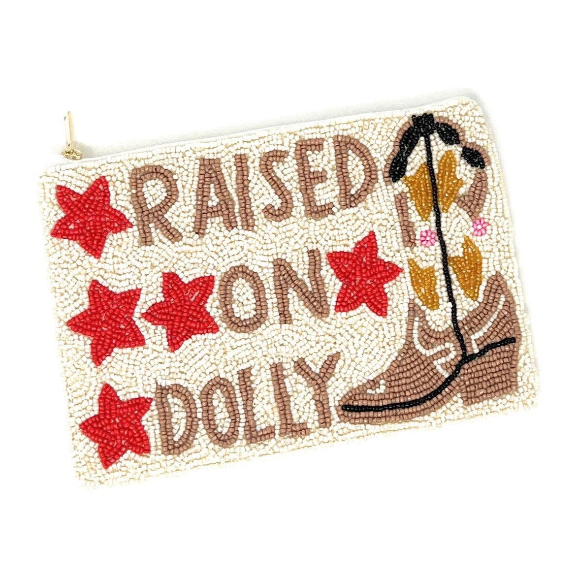 Raised On Dolly Beaded Pouch, Cosmetic Bag, Make Up Pouch, Handmade ...